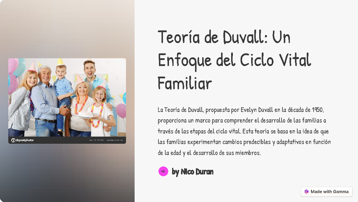 Teoria de Duvall Un Enfoque del Ciclo Vital Familiar - Teoría de Duvall ...