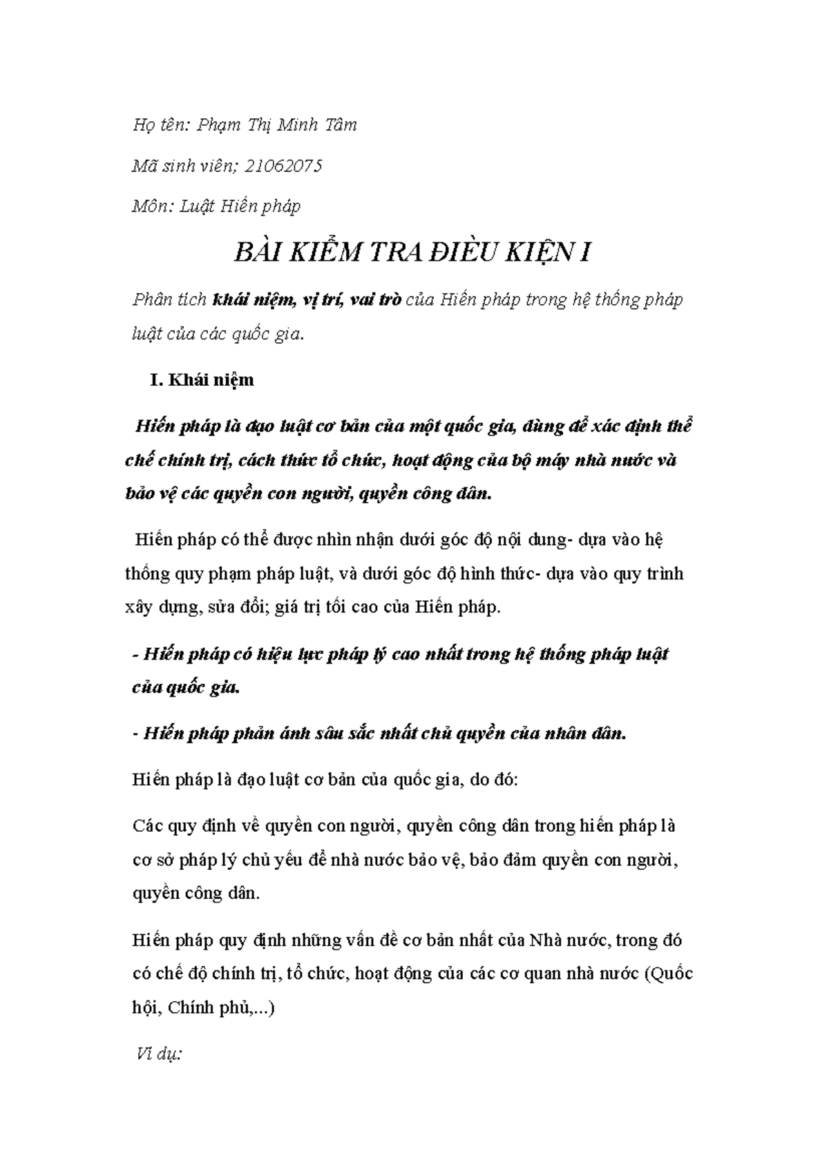 Khái Niệm Vị Trí Vai Trò Của Hiến Pháp Trong Hệ Thống Pháp Luật Họ