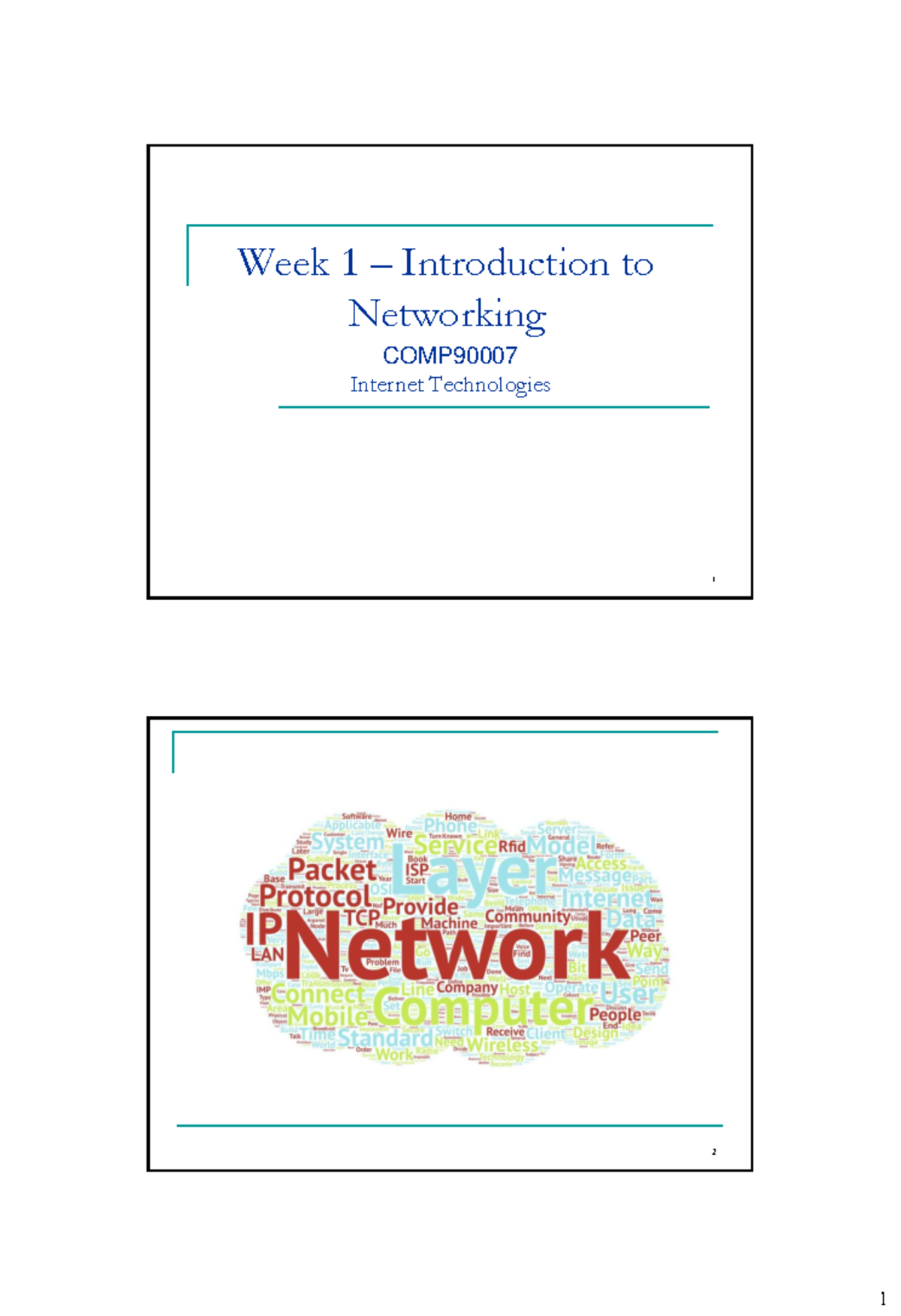 Week1-Lecture 2 - lecturer: Egemen - 1 Week 1 – Introduction to Networking COMP Internet - Studocu