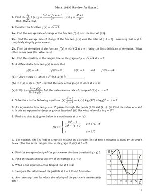 Practice Quiz Related Rates, Optimization, Riemann Sum (5 versions ...