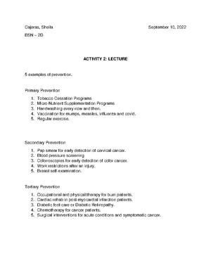 NCP - Nursing Care Plan sample format and case. - Cajeras, Sheila January 31, 2023 BSN -2B ...