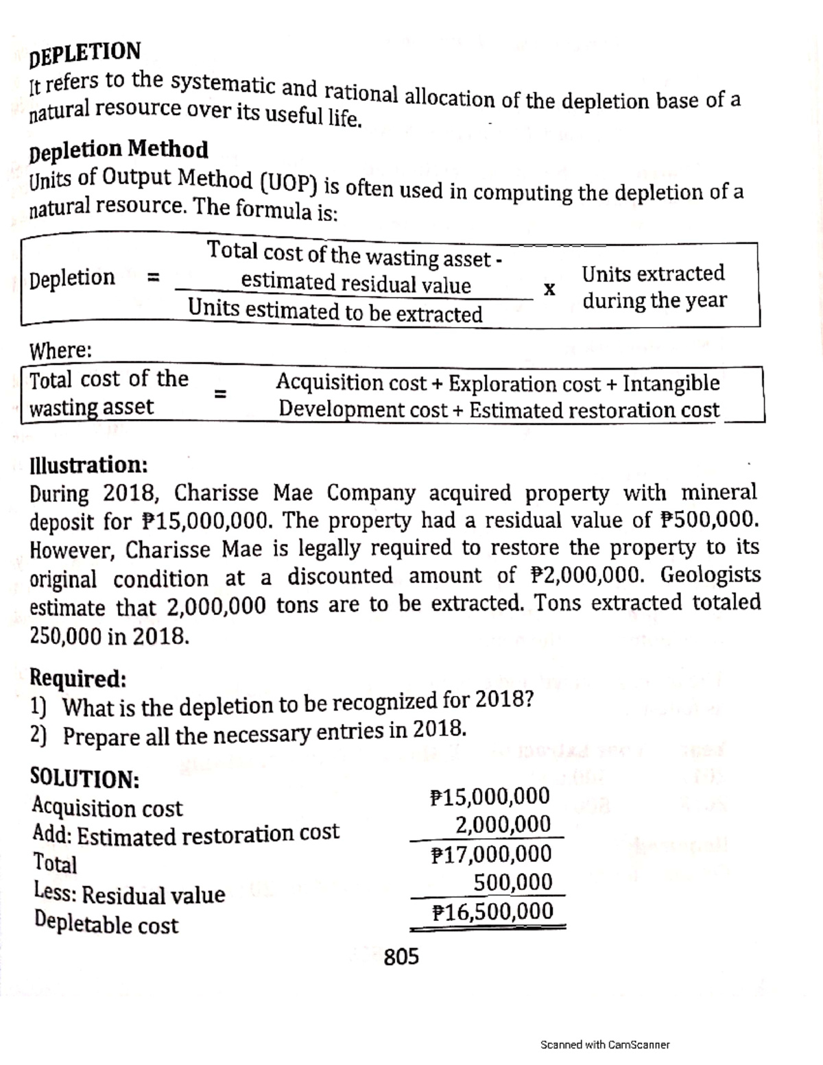 Depletion - Sample Problems - Accounting - Studocu