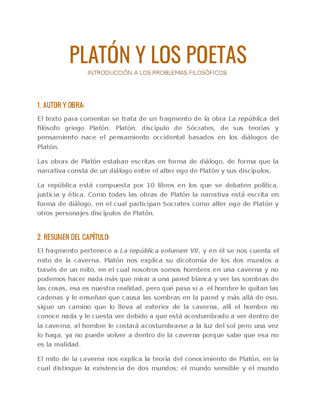 Platón y los poetas - PLATÓN Y LOS POETAS INTRODUCCIÓN A LOS PROBLEMAS ...