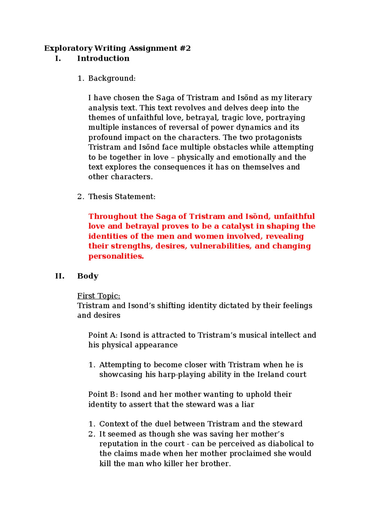 Analytical Essay Rough Draft - Exploratory Writing Assignment # I ...