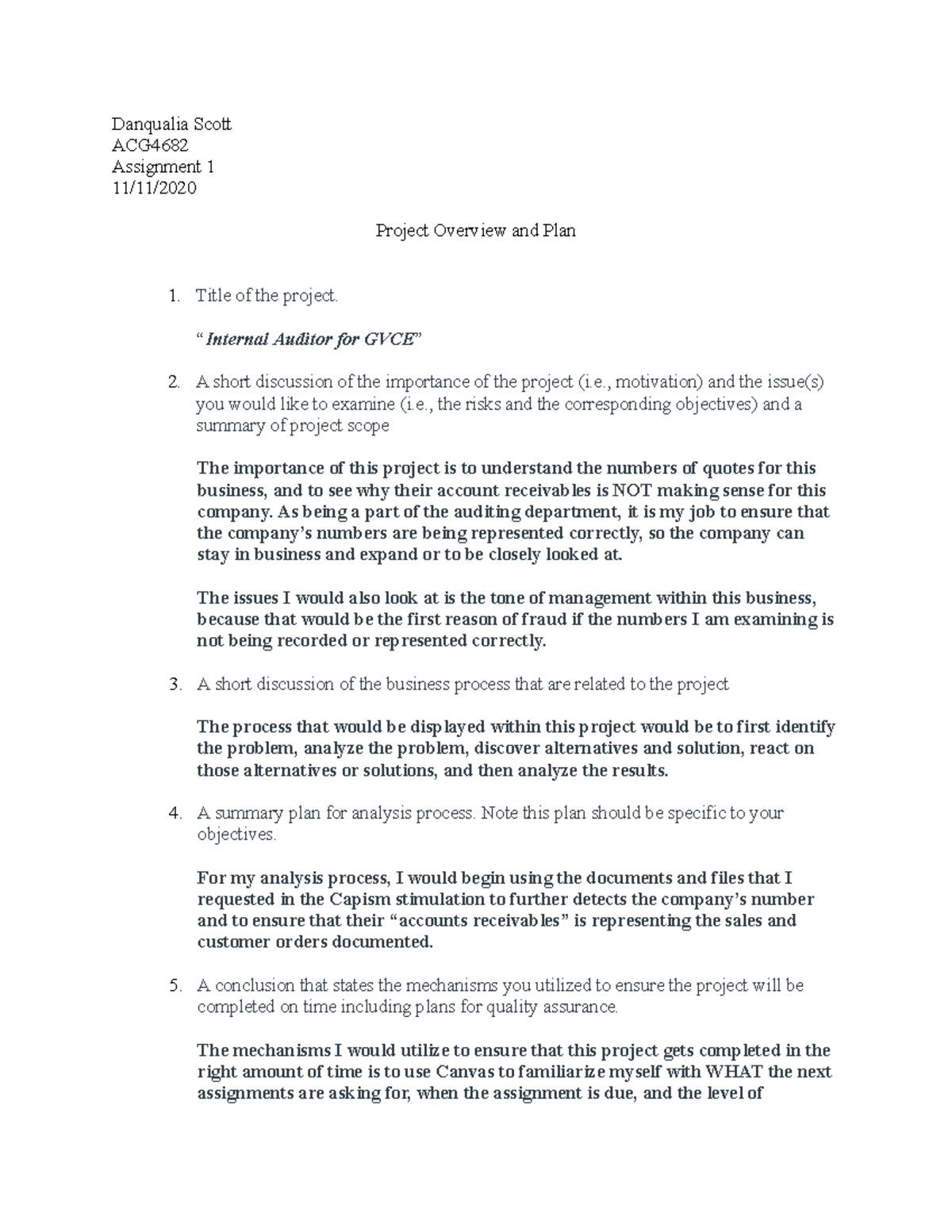 Internal Audit Assignment 1 - Danqualia Scott ACG Assignment 1 11/11 ...