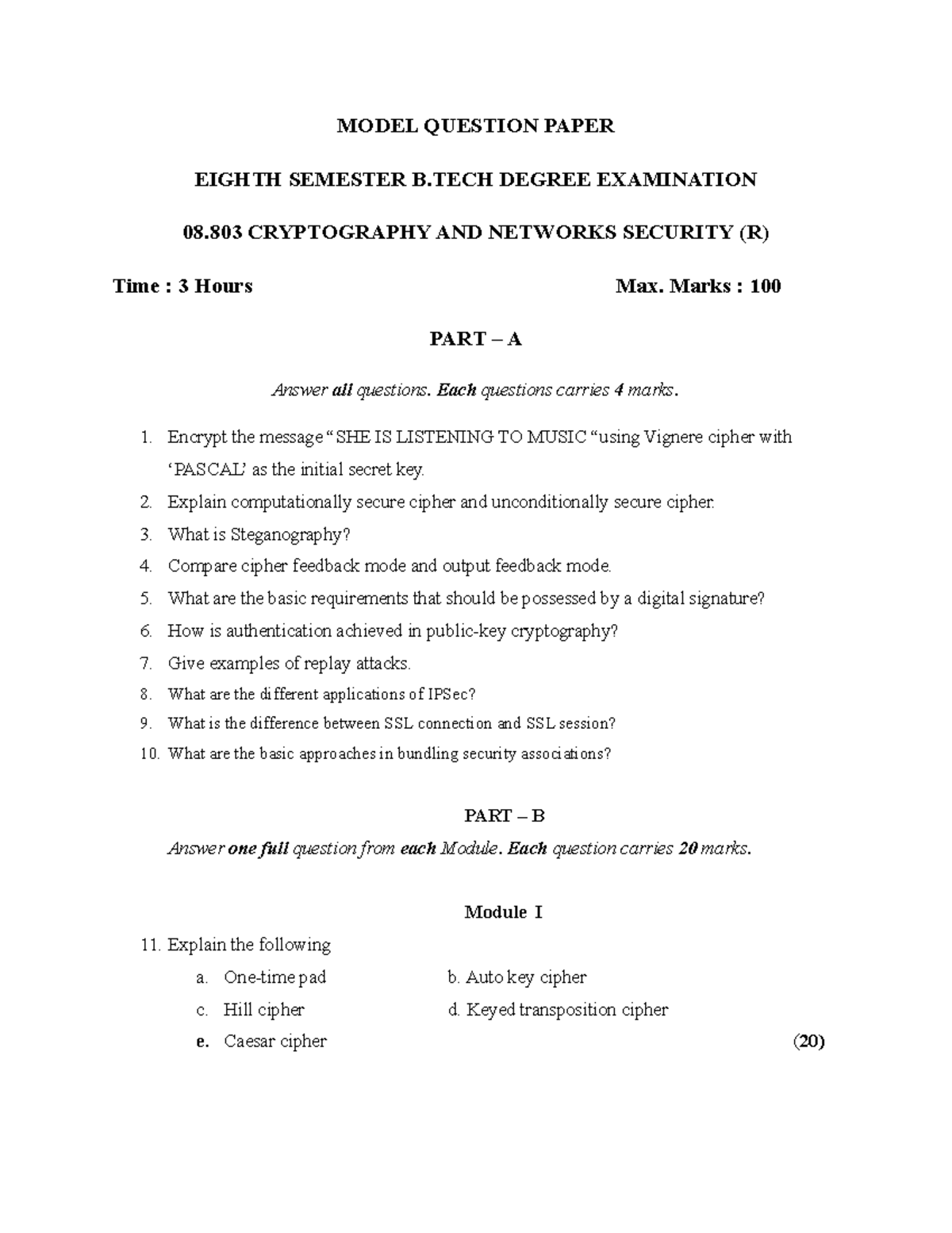 Model Question Papercryp - MODEL QUESTION PAPER EIGHTH SEMESTER B ...