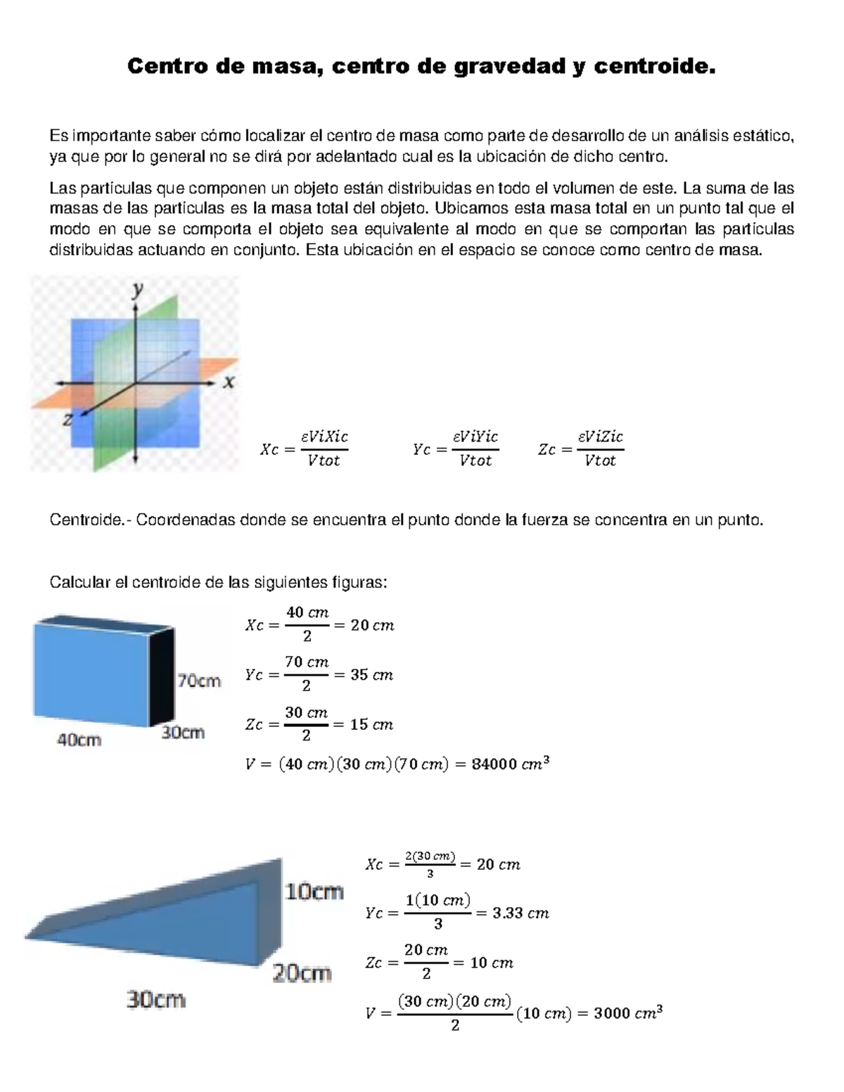 Centroides 03-05-2022 - Centro de masa, centro de gravedad y centroide ...