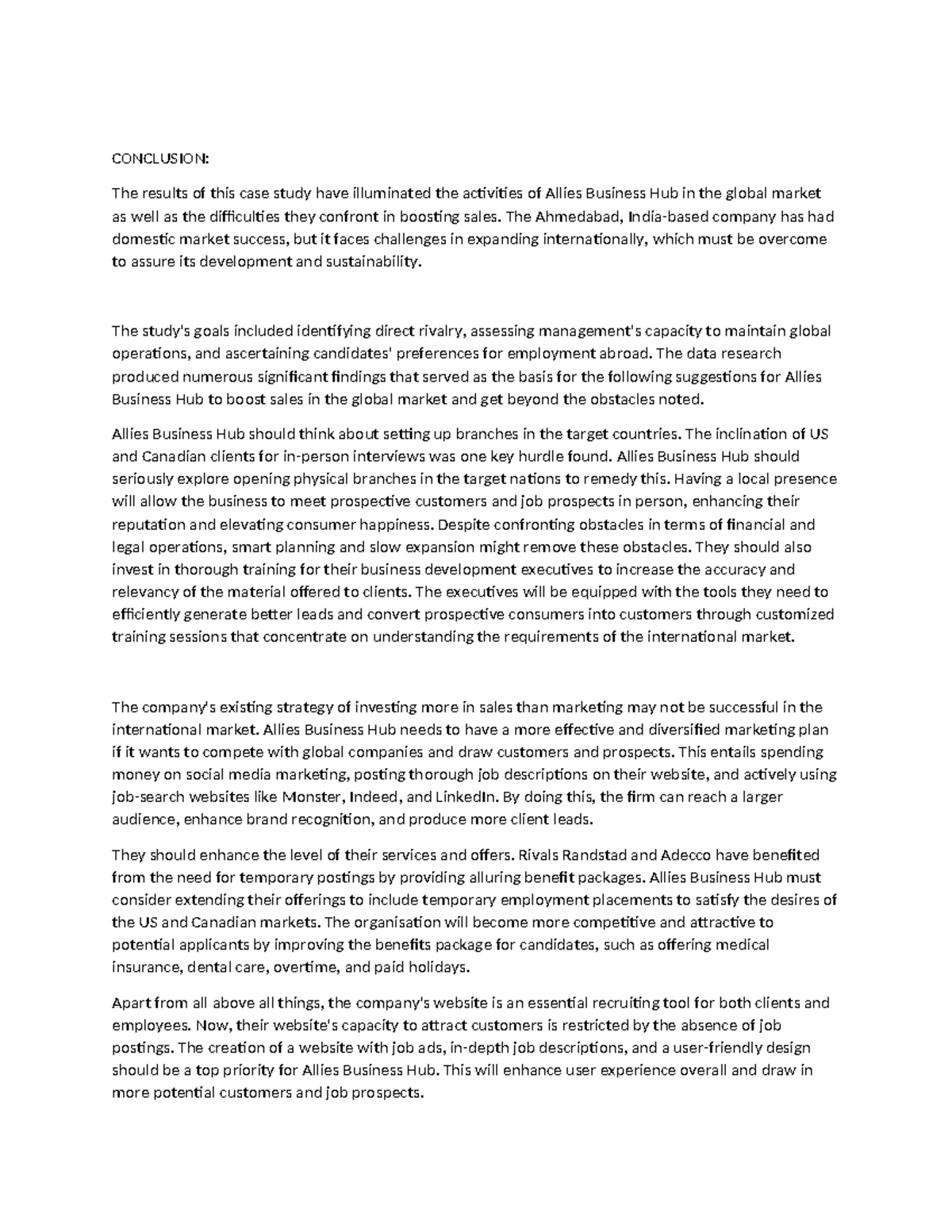 Conclusion GMR - CONCLUSION: The results of this case study have illuminated the activities of ...