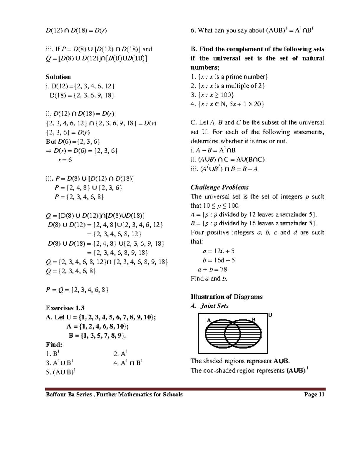 Maths Elective 21 - DERWR DSVS - Baffour Ba Series , Further ...