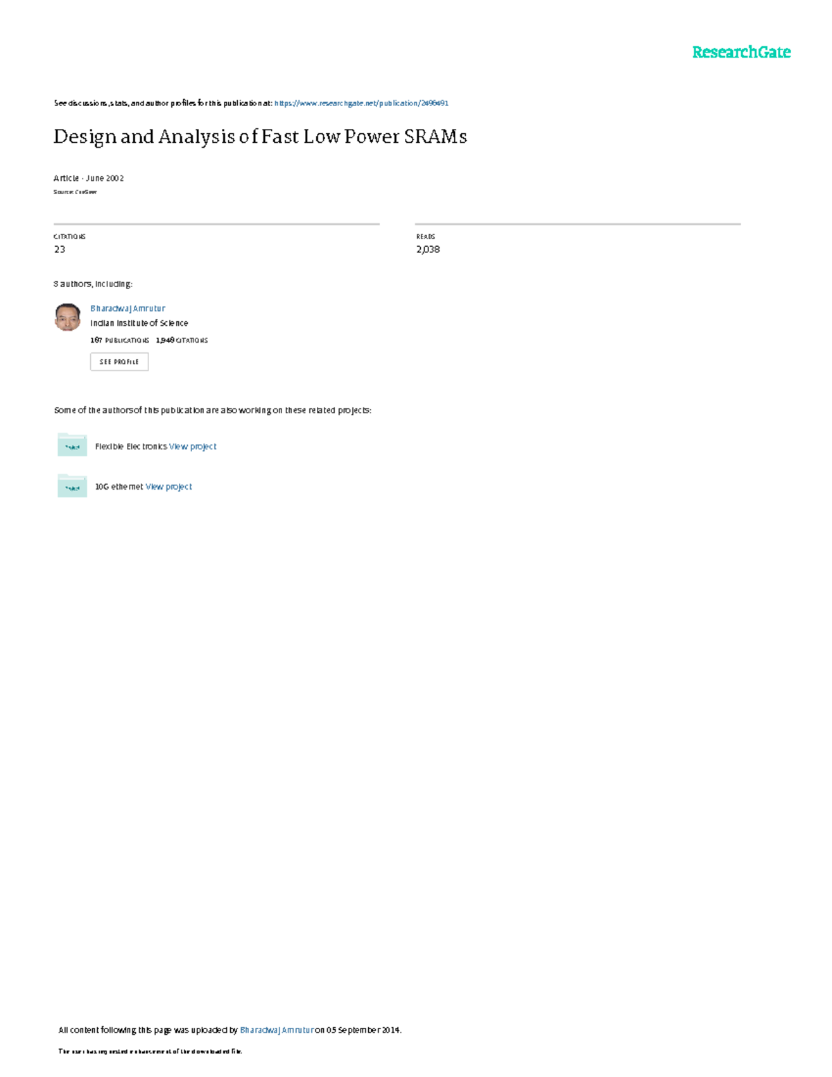 FAST SRAM - Fast sram - See discussions, stats, and author profiles for this publication at ...