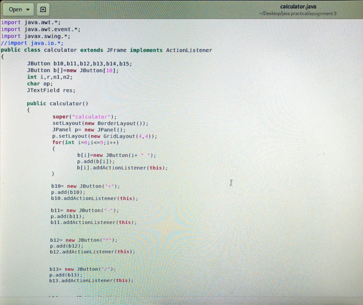Java 5 - Java assignment 5 - Open calculator 5 import import import ...