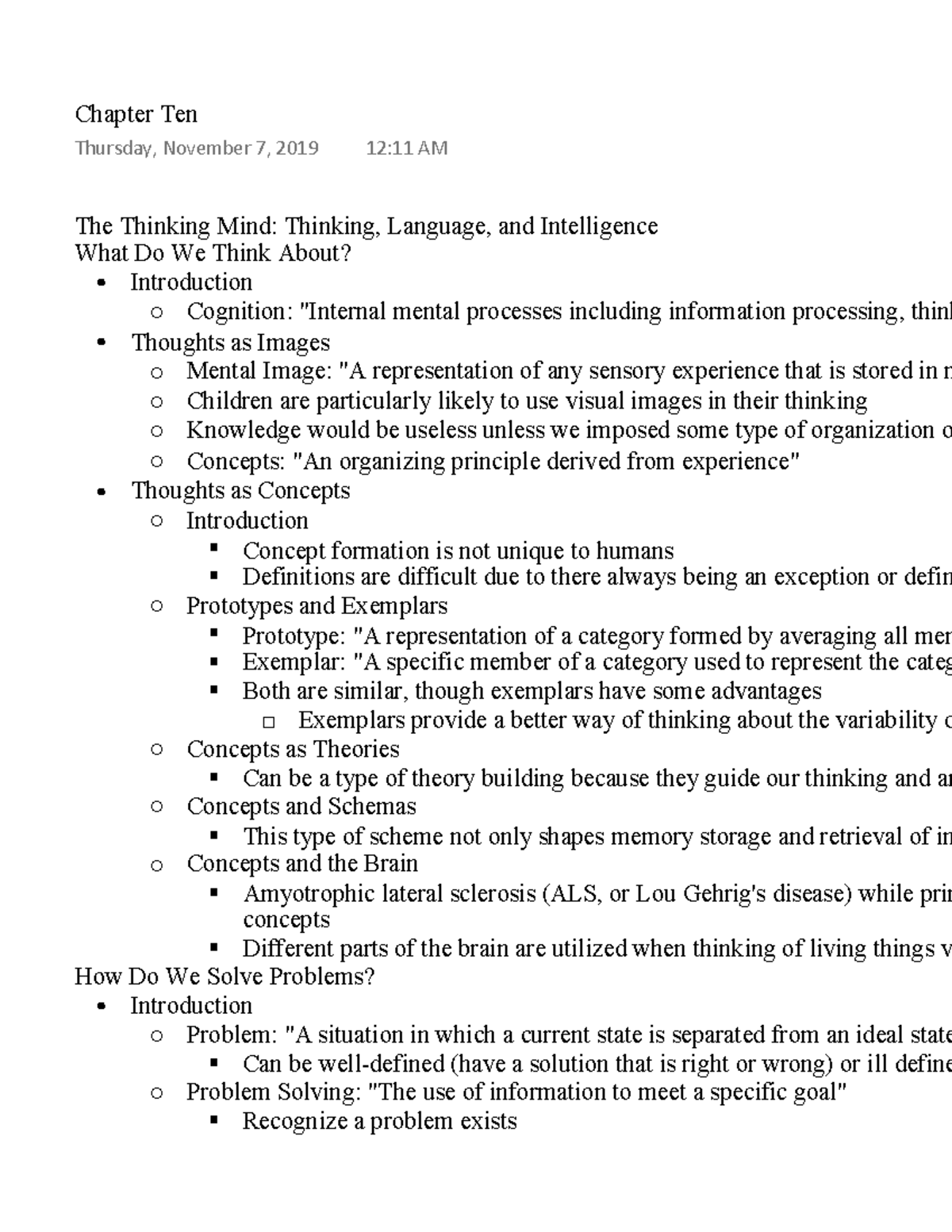 Chapter Ten - The Thinking Mind: Thinking, Language, and Intelligence ...