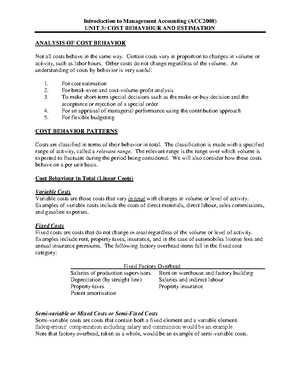 Unit 4 - Budgeting [Tutorial Questions] - Introduction to Management Accounting (ACC2008) UNIT 4 ...