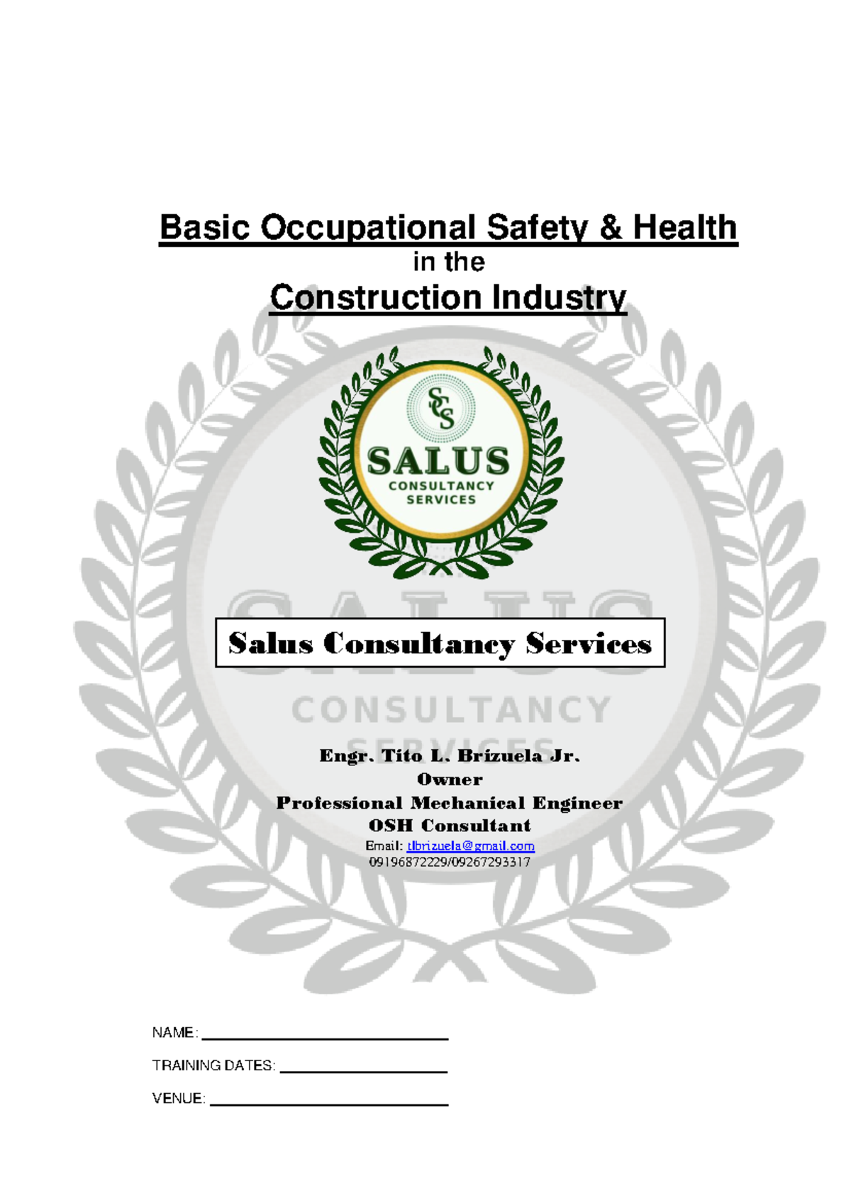 COSH - Practice problem - Basic Occupational Safety & Health in the ...