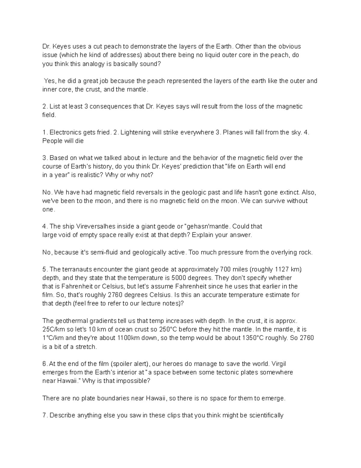 The Core- EES0836 - Dr. Keyes uses a cut peach to demonstrate the ...