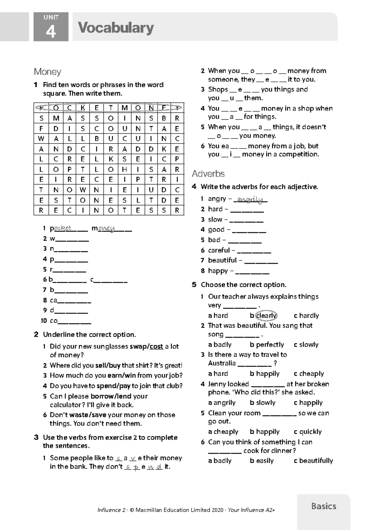 L2 A2PLUS U4 Vocabulary Basics - Influence 2 · © Macmillan Education ...
