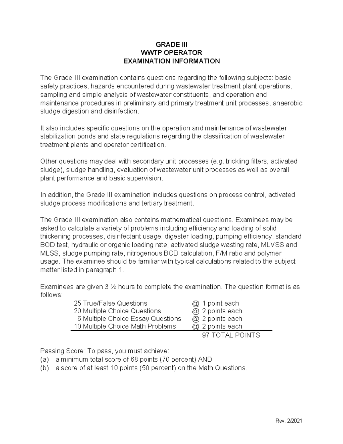 Grade iii - Requisito operador técnico California - Rev. 2 /202 1 GRADE ...
