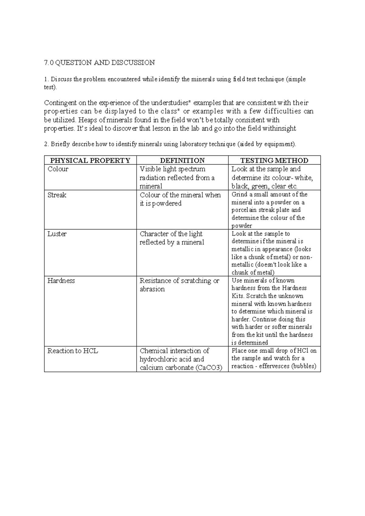 LAB 1A Discussion - 7 QUESTION AND DISCUSSION 1. Discuss the problem ...