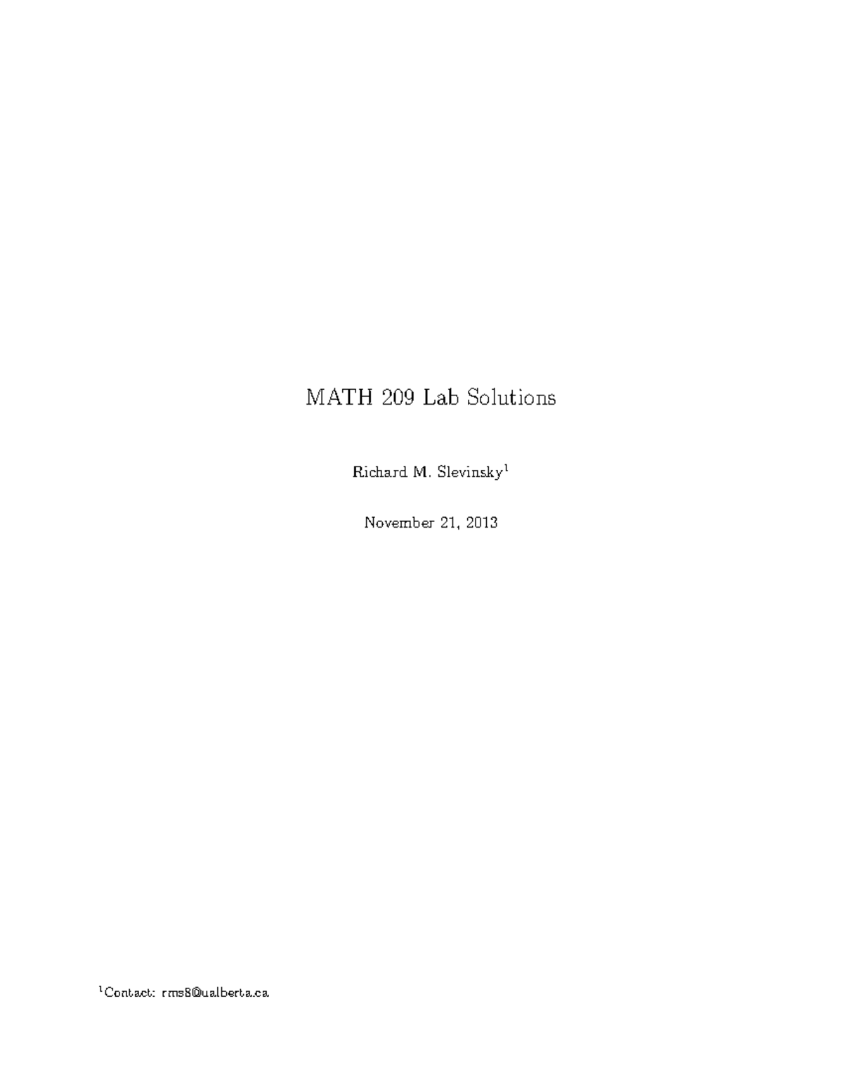 MATH 209 practice lab question solutions 240506 202115 - MATH 209 Lab Solutions Richard M ...