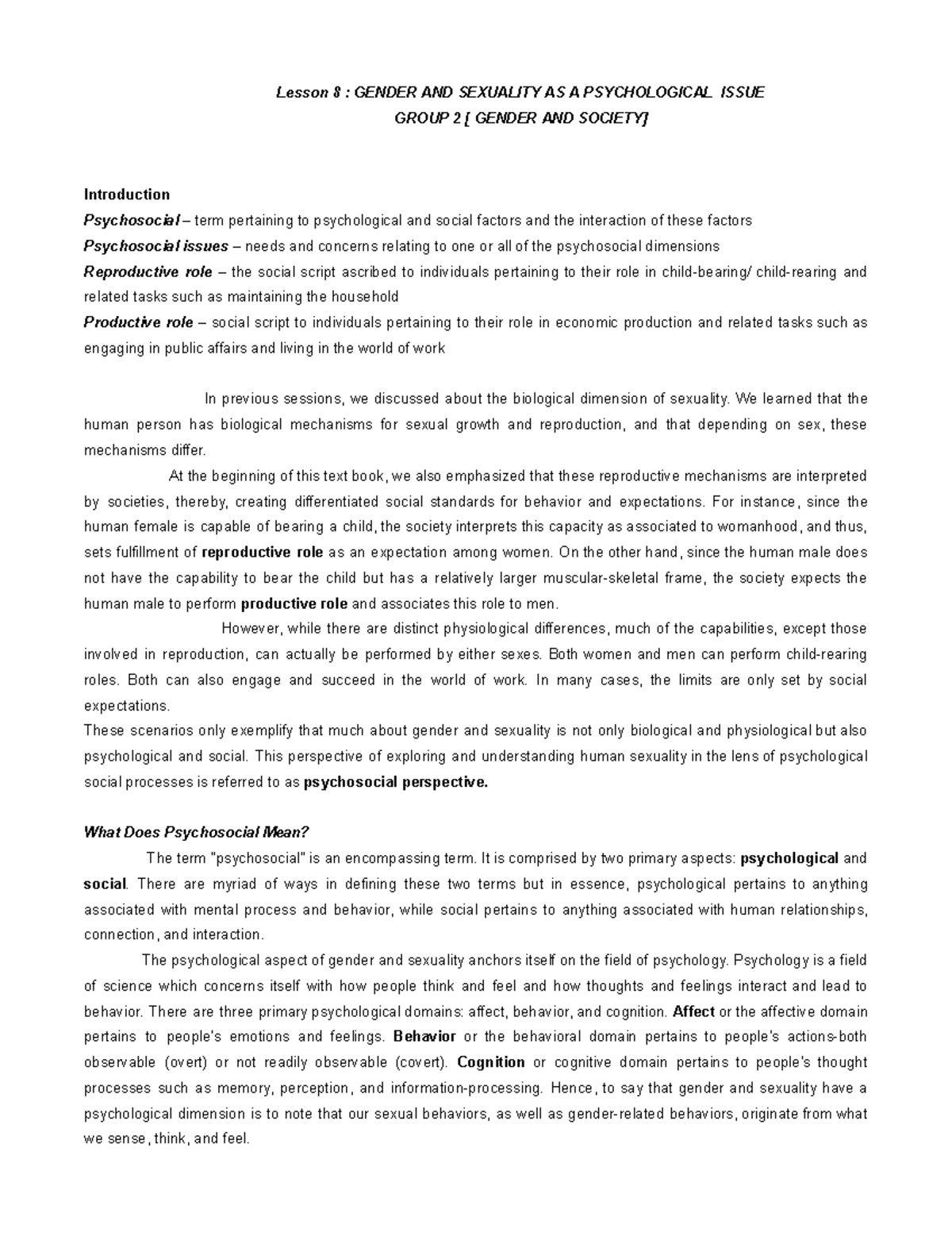 Group-2- Handout - lecture notes or summary of lesson - Lesson 8 ...