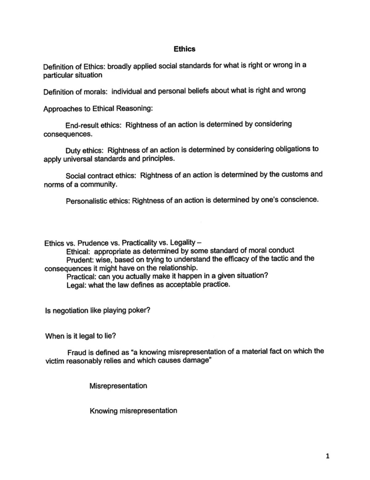 Ethics Outline pdf - notes - KIN 353 - Studocu