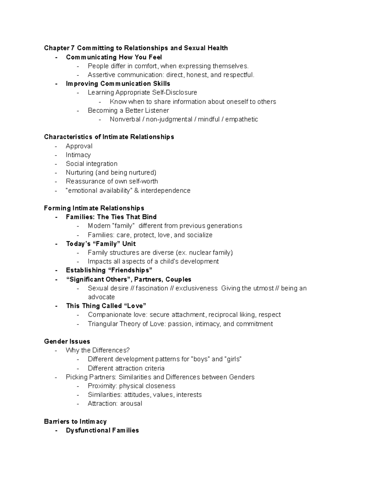 Chapter 7 HLTH - health final notes - Chapter 7 Committing to ...