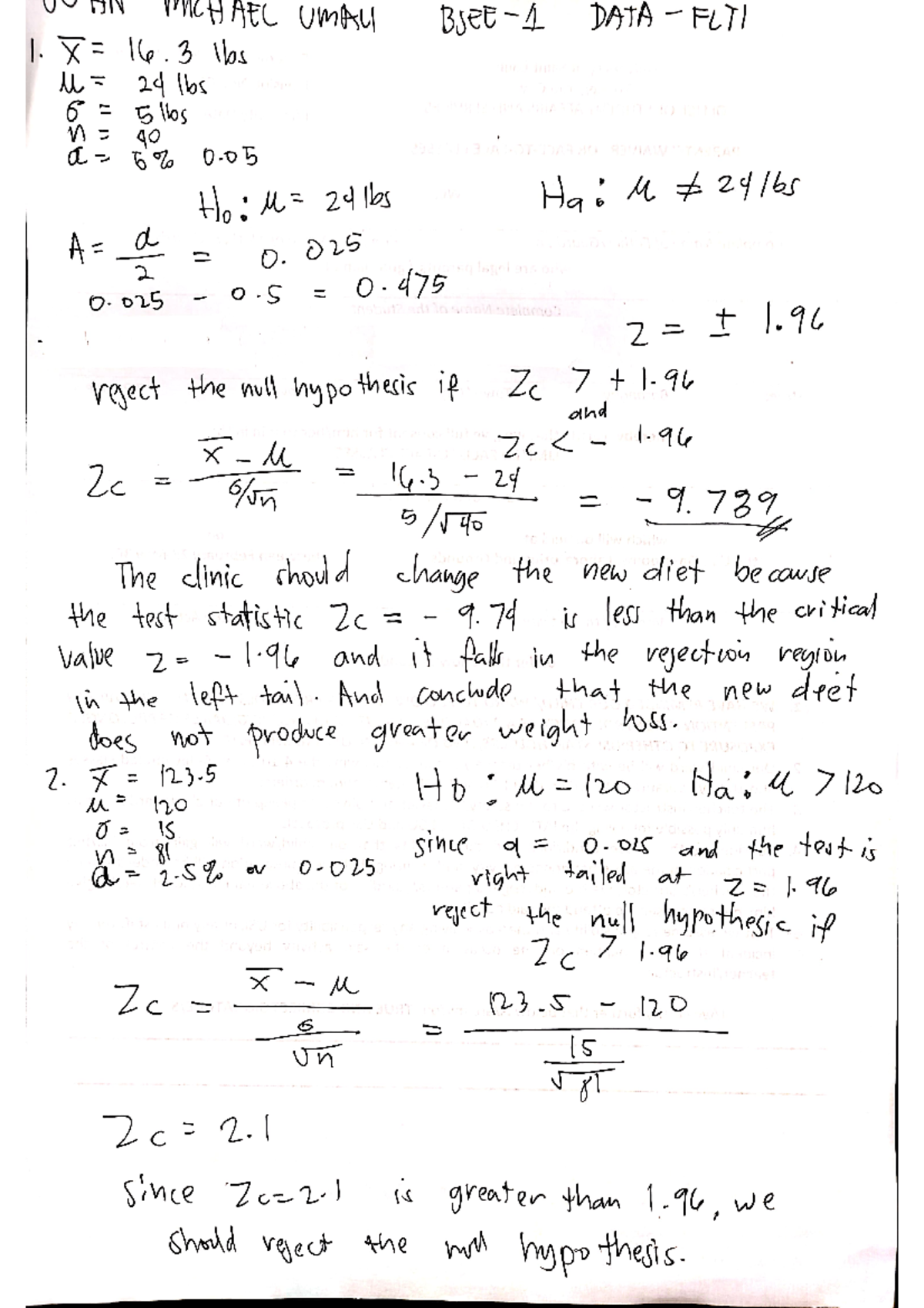 464 DATA FLT1 Umali JOHN Michael - Electrical Engineering - Studocu
