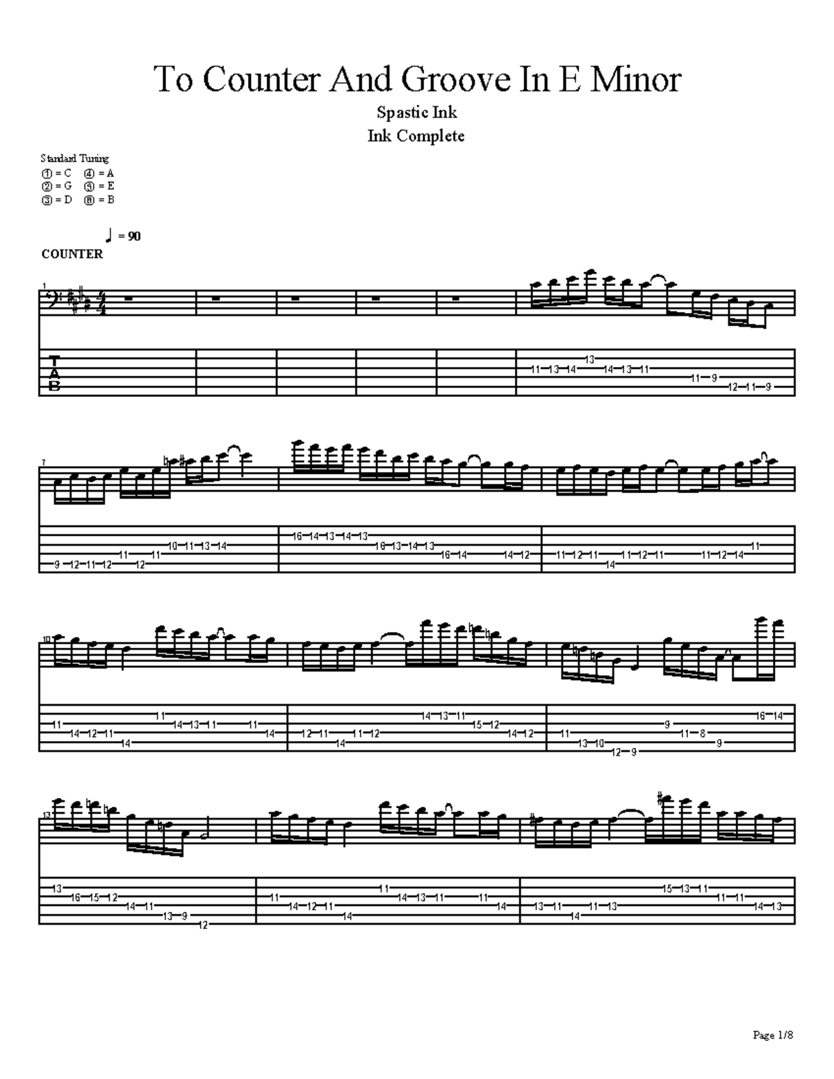Spastic Ink - To Counter And Groove In E Minor Bladi - To Counter And ...