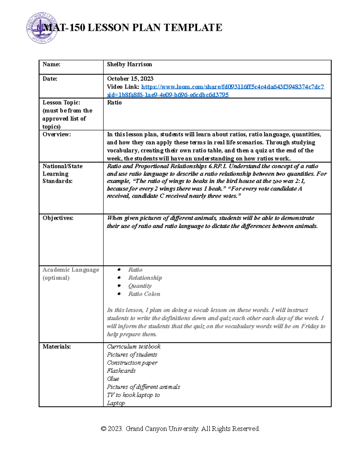 MAT-150 Lesson Plan Template - MAT-150 LESSON PLAN TEMPLATE Name ...
