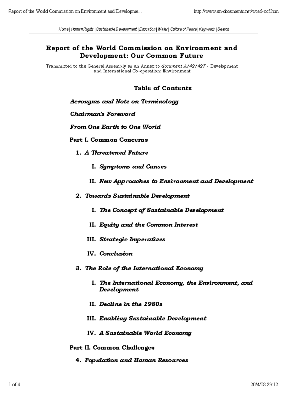 Brundtland Our Common Future 1987 2008 - Report of the World Commission ...