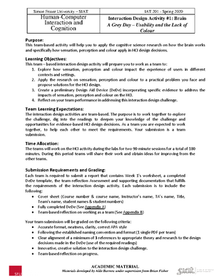 IAT201 Sections DDA 2 - Appendix A - Simon Fraser University – SIAT IAT ...