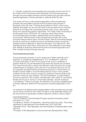 LAWS5850 2021-22 Lect.4 EU Water Legislation Notes - LAWS5850 ...