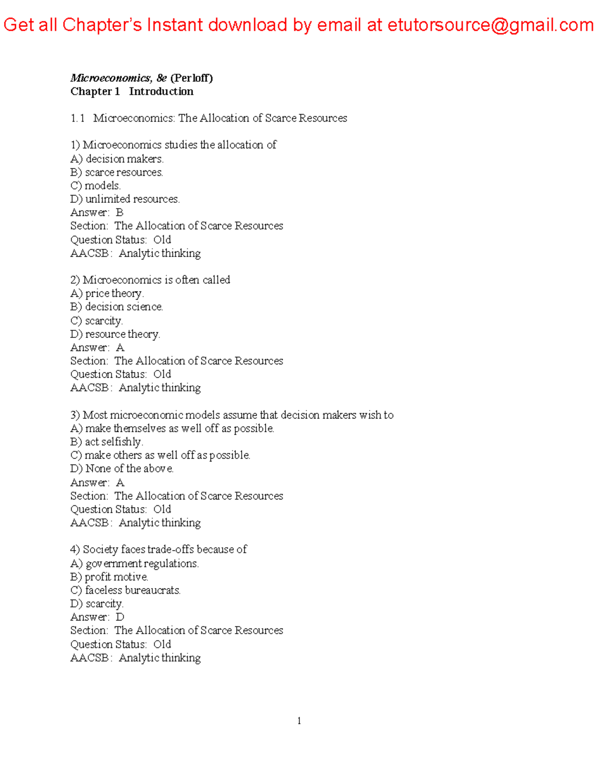 Test Bank For Microeconomics 8e (Global Edition) By Jeffrey Perloff ...