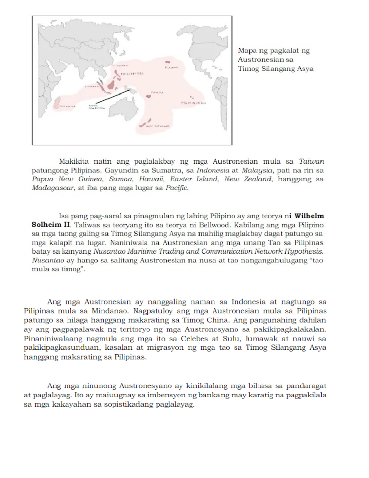 Garde 555 - notes - Mapa ng pagkalat ng Austronesian sa Hawaii Timog ...