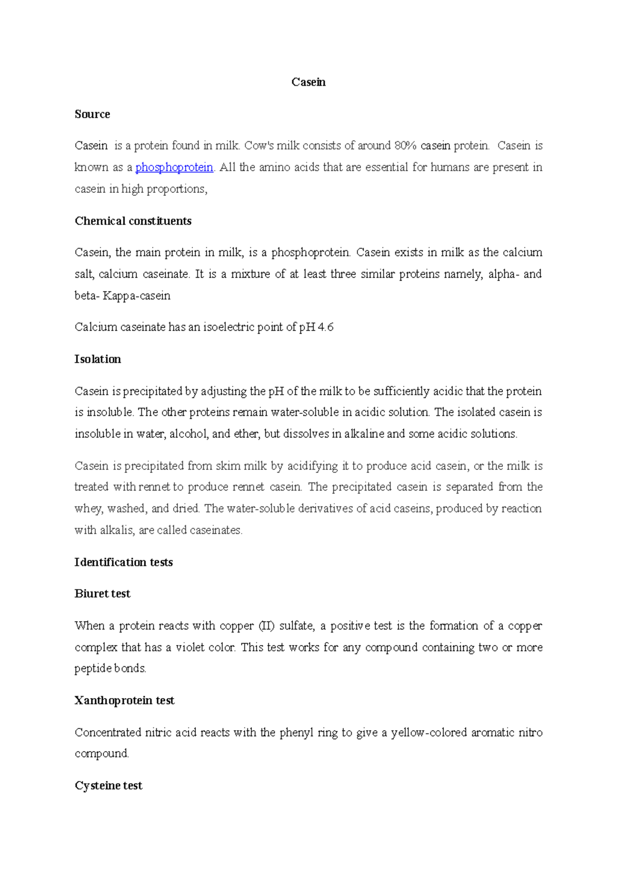Gelatin - Casein-an overview - Casein Source Casein is a protein found ...