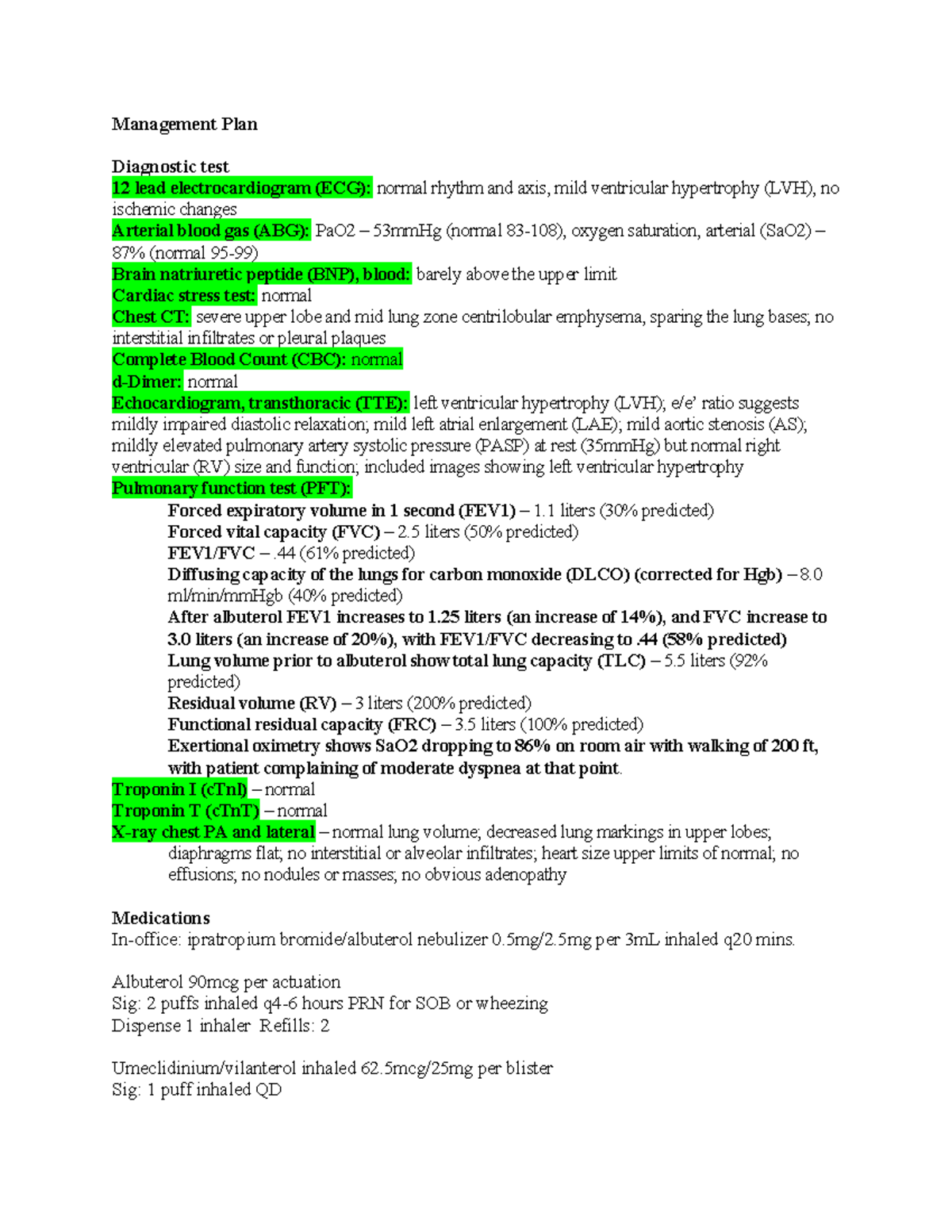 JFs Comprehensive Management Plan for COPD Patients - Management Plan ...