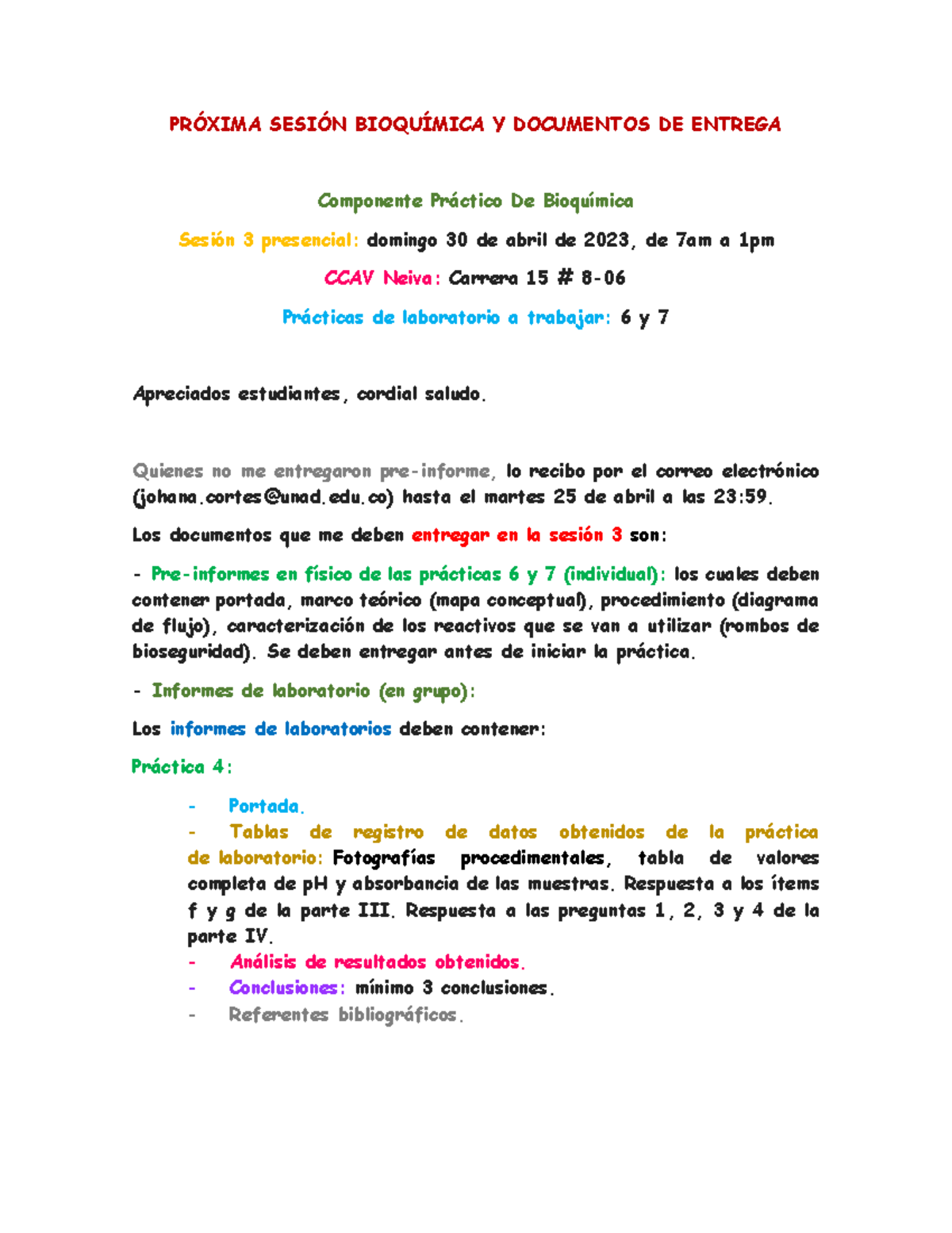 Próxima sesión 3 Lab. Bioquímica Grupo 2 - PR”XIMA SESI”N BIOQUÕMICA Y DOCUMENTOS DE ENTREGA ...