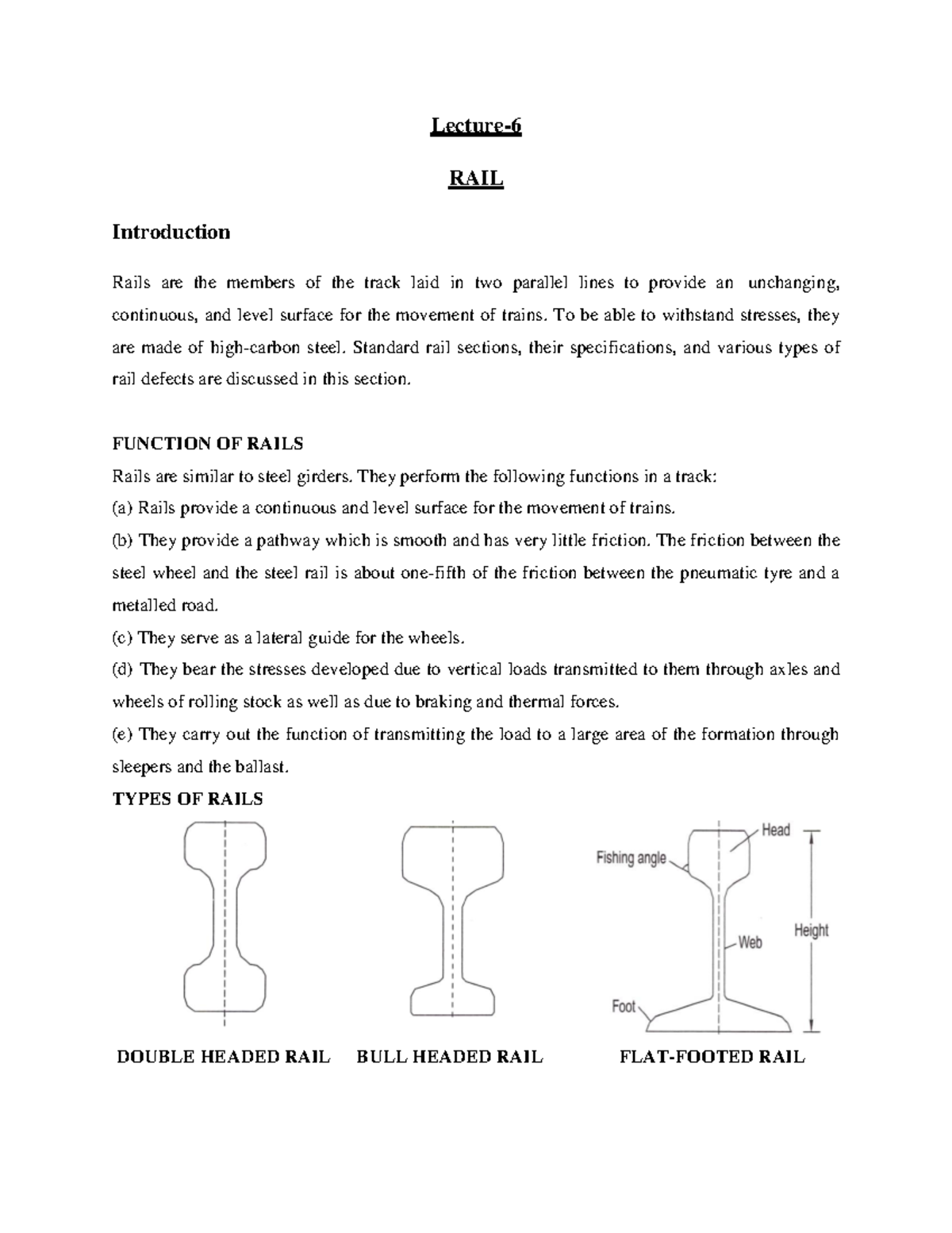 RAIL - Lecture notes Transportation engineering 2 - Lecture- RAIL ...