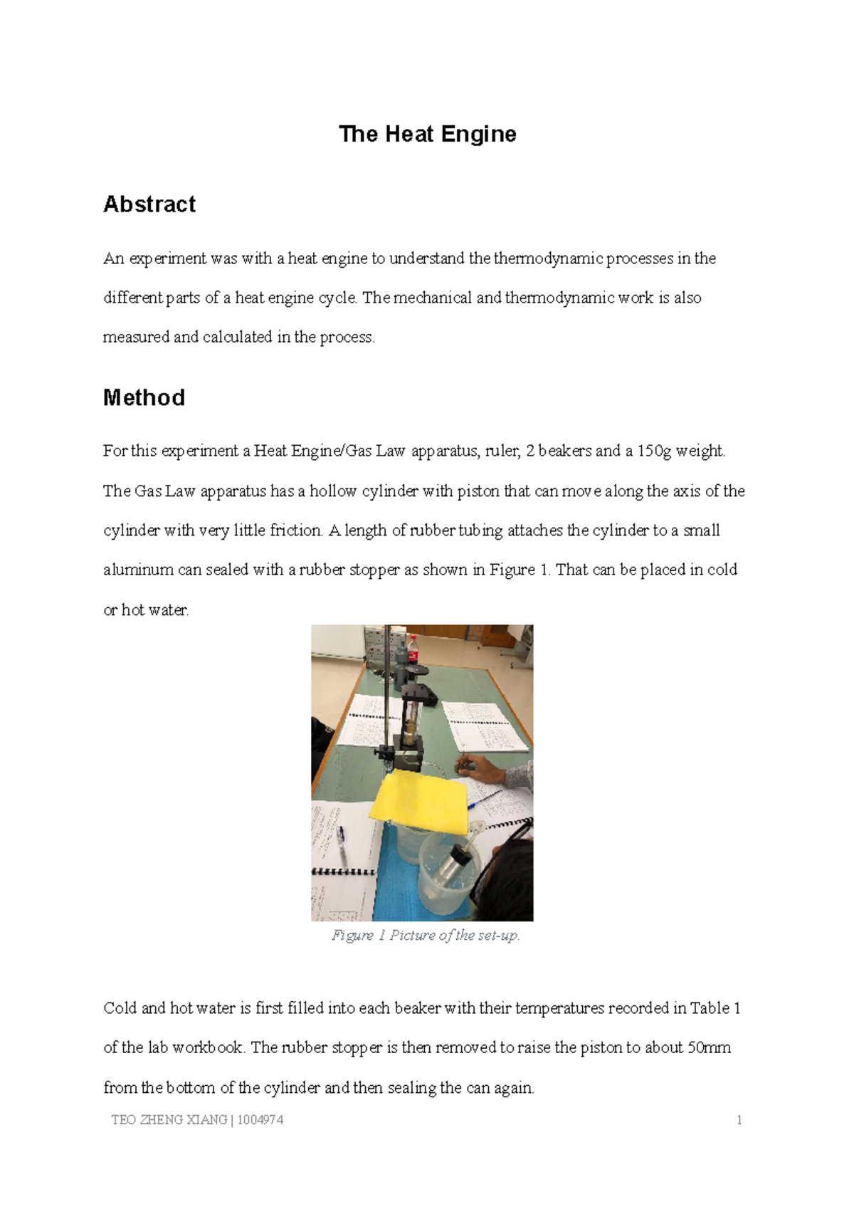 Heat Engine Report - The Heat Engine Abstract An experiment was with a ...