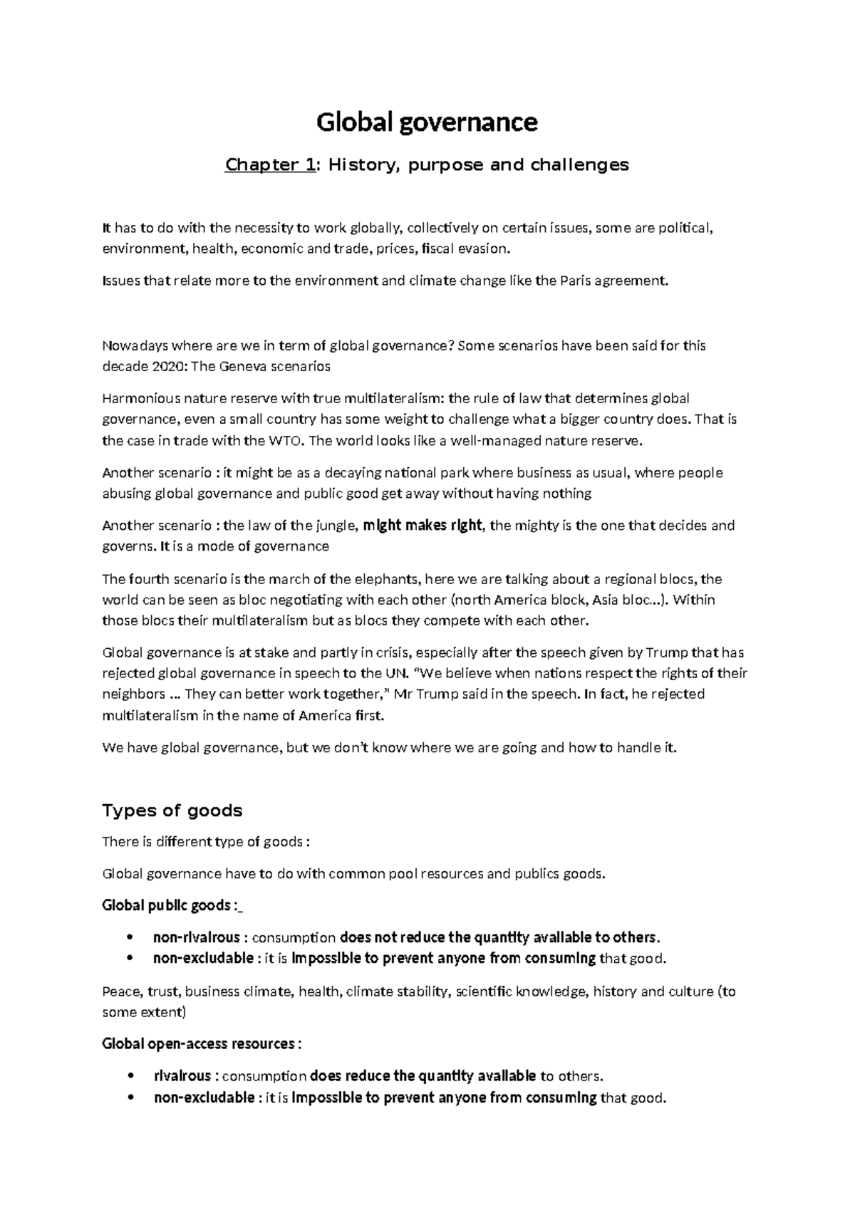 CM 1 - Global governance Chapter 1: History, purpose and challenges It ...