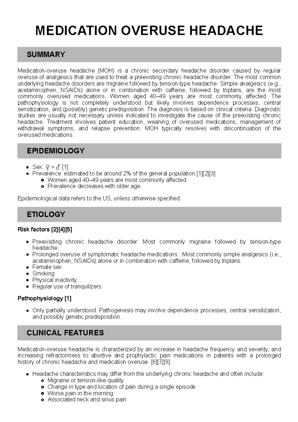 Medication overuse headache - Medicina - StuDocu