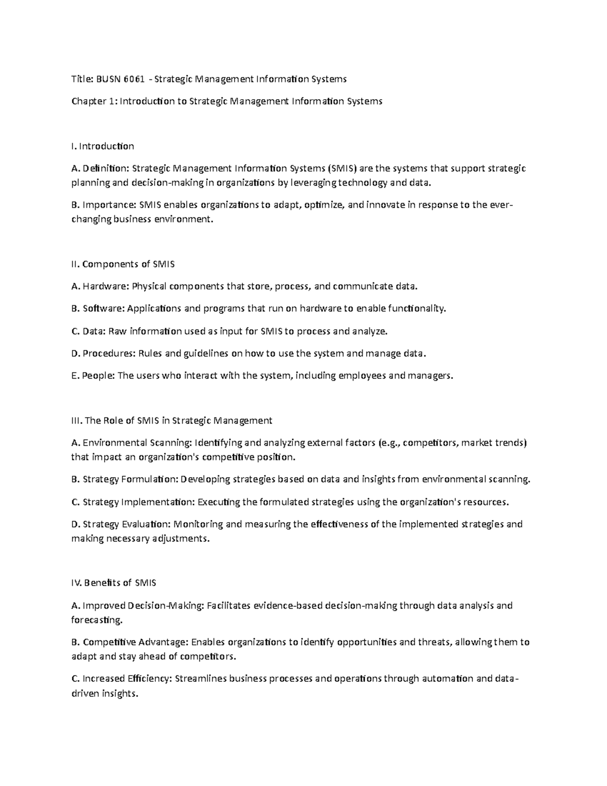 BUSN 6061 chap 1 - BUSN 6061 chap 1 - Title: BUSN 6061 - Strategic ...