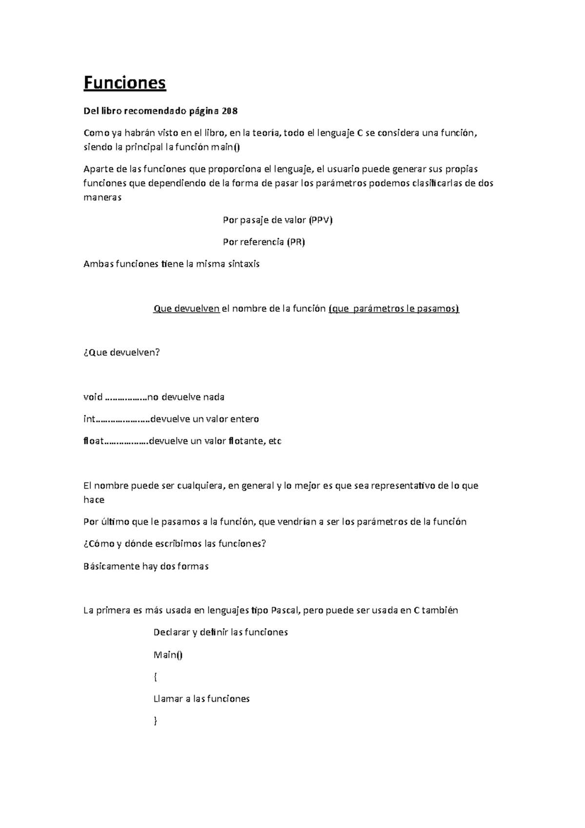 Clase nro 11 funciones - Funciones Del libro recomendado 208 Como ya ...