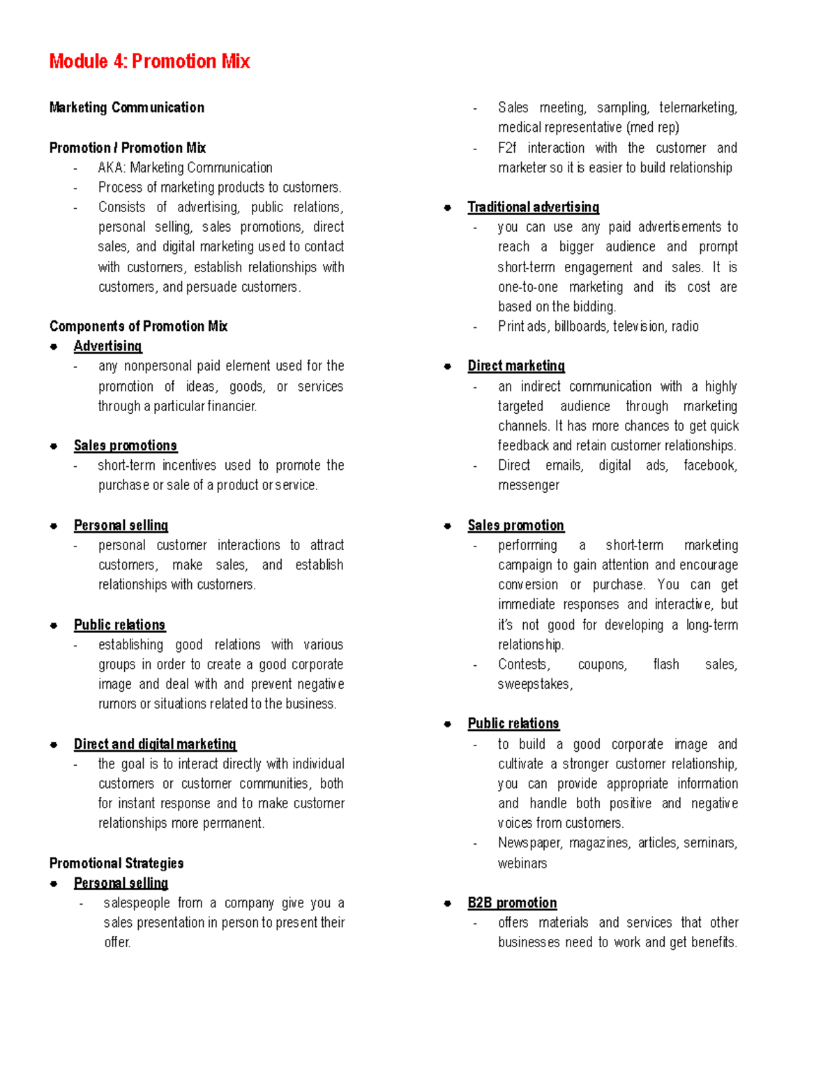 Marketing-Module-4 - Goodluck - Module 4: Promotion Mix Marketing ...