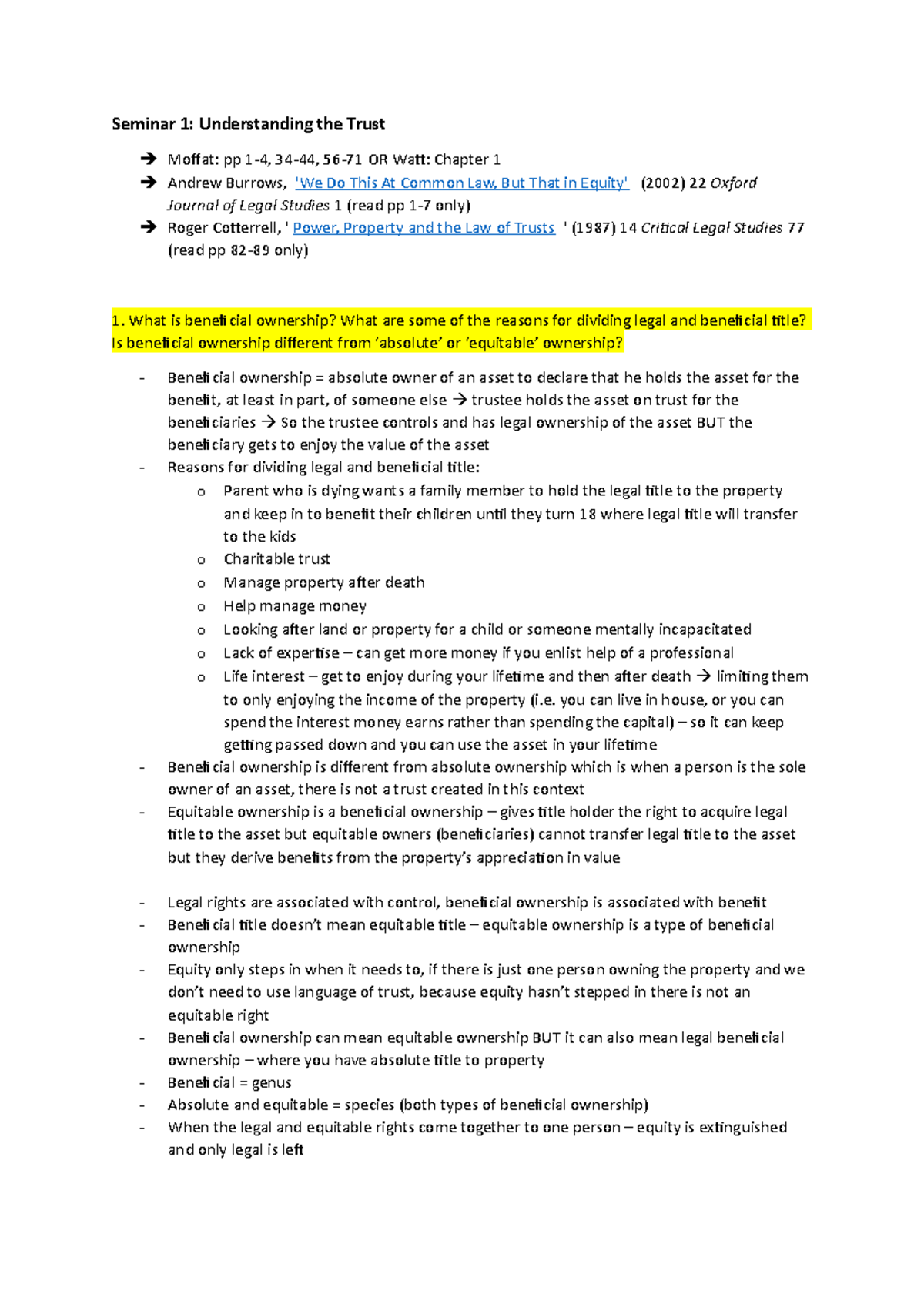 Seminar 1 - understanding the trust - Seminar 1: Understanding the ...