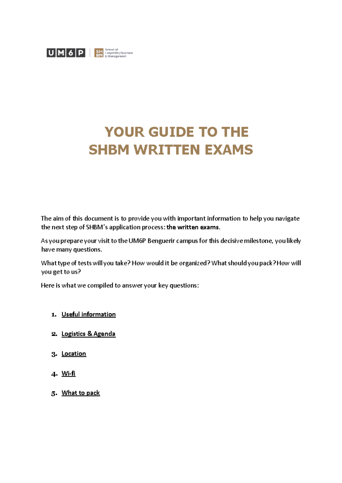 SHBM Written Exams Guide VE 2024-afternoon - YOUR GUIDE TO THE SHBM ...