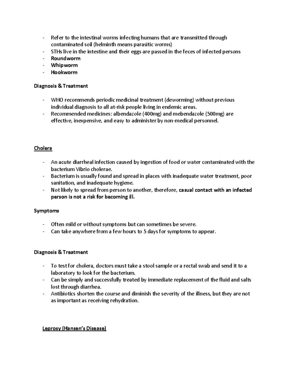 BPH BIO Class Notes (dragged) 11 - Refer to the intestinal worms ...