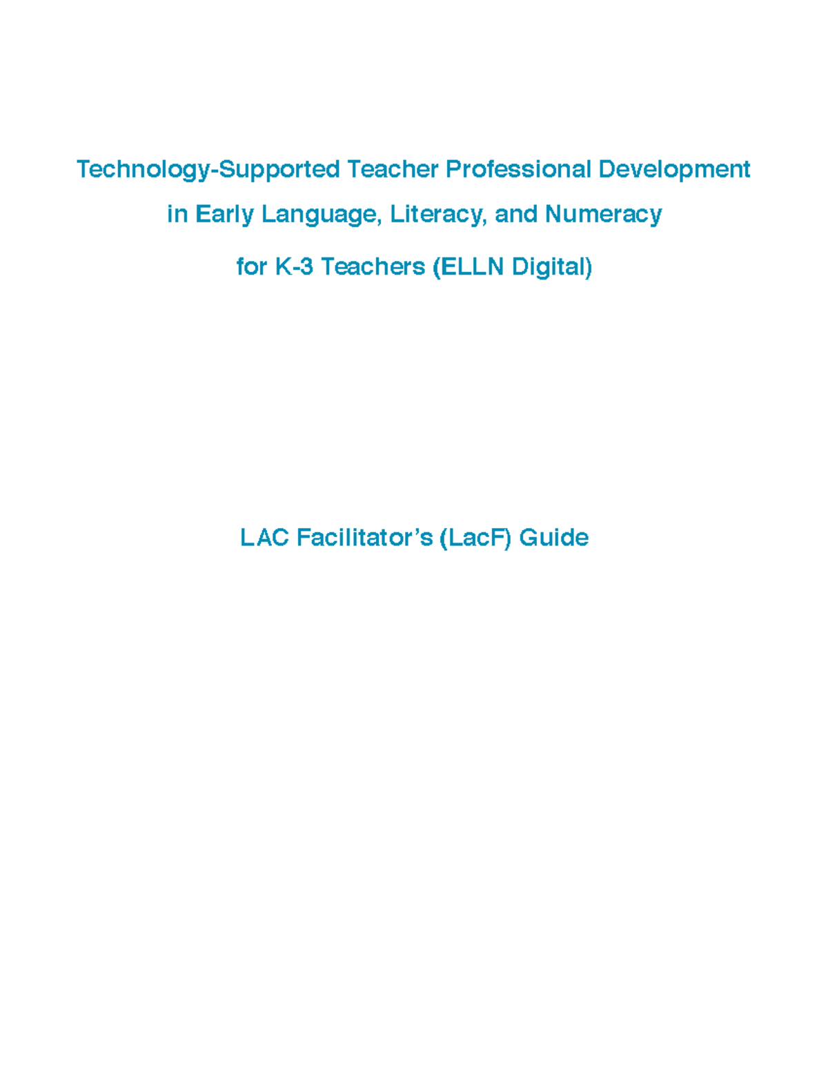 ELLN Digital LAC Facilitators Guide - Technology-Supported Teacher ...