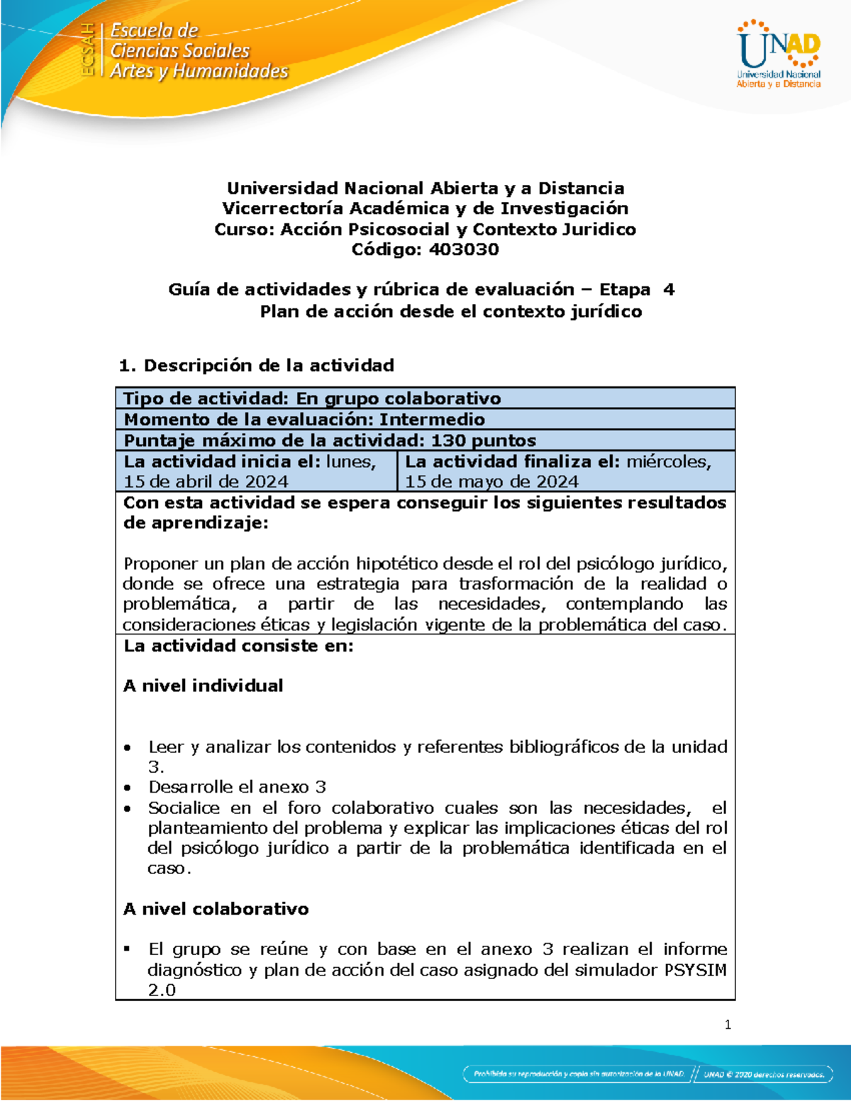 Guía de actividades y rúbrica de evaluación - Unidad 3 - Etapa 4- Plan ...