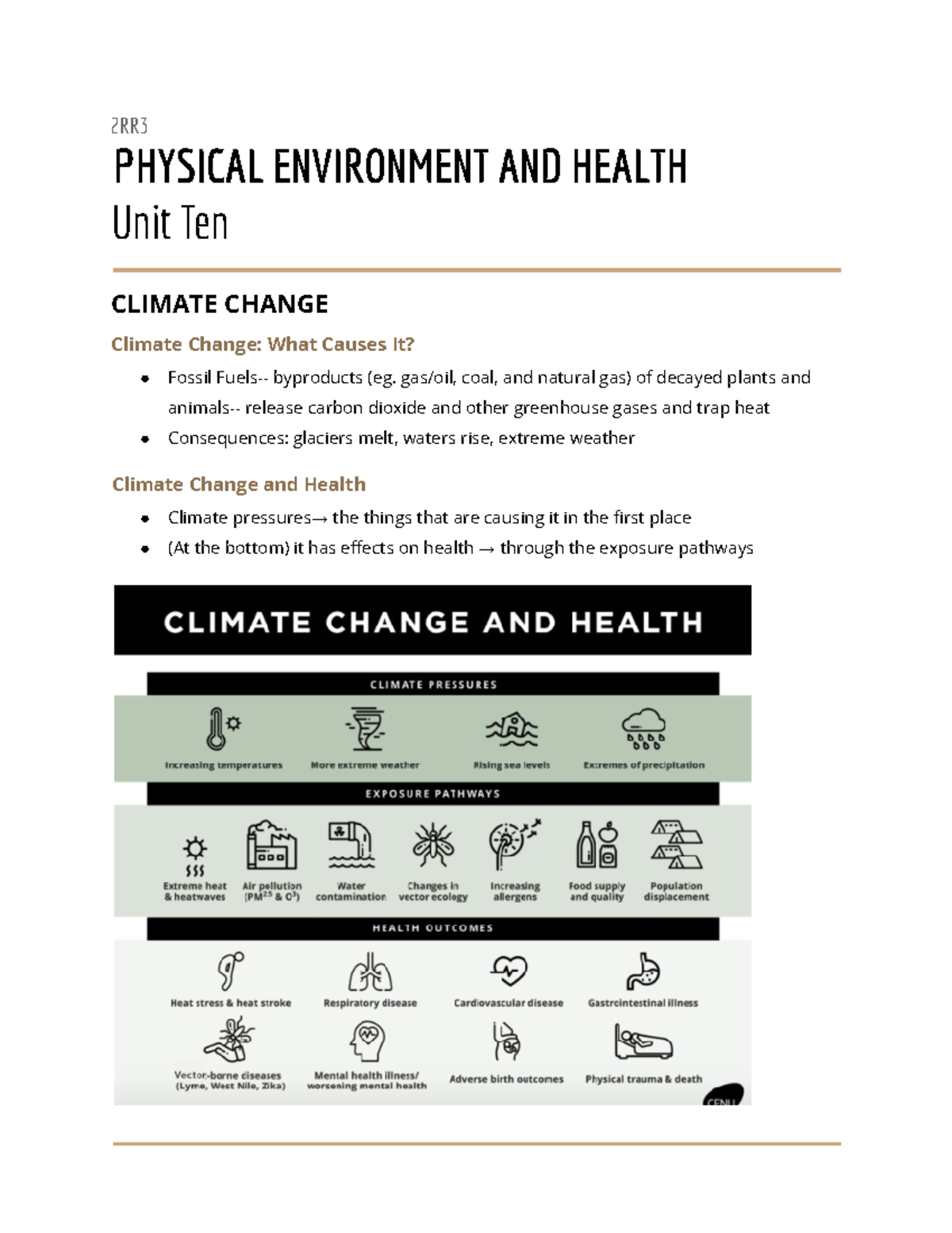 Lecture 10- Physical Environment and Health - 2RR PHYSICAL ENVIRONMENT ...